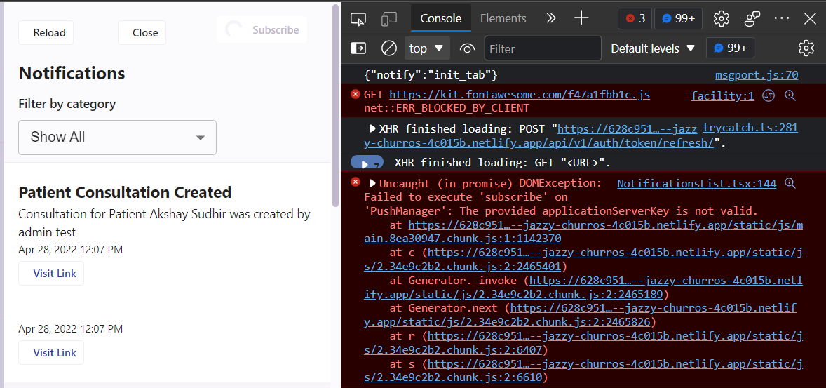 Push notification key is invalid · Issue #782 · ohcnetwork/care · GitHub