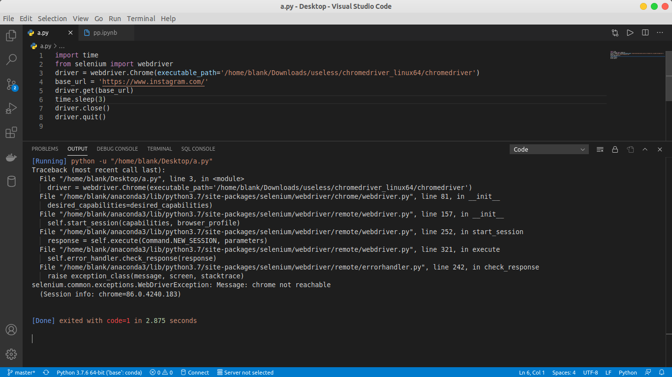 Sessionnotcreatedexception Message Session Not Created From Chrome