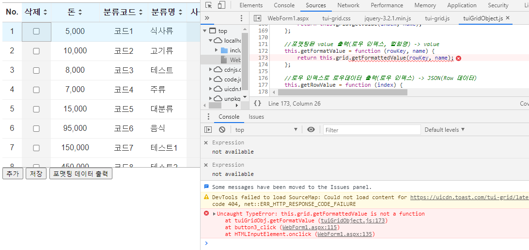 Method "getFormattedValue(rowKey, Name)" Doesn't work · Issue #1313 · nhn/tui.grid · GitHub