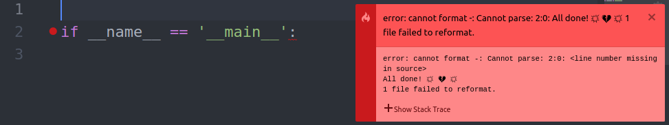 Python Black formatter errors regarding syntax are forwarded to Atom · Issue #2391 · Glavin001 ...
