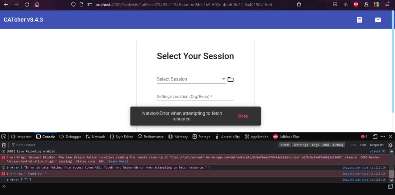 CORS issue on heroku when attempting to log in · Issue #1070 · CATcher-org/CATcher · GitHub