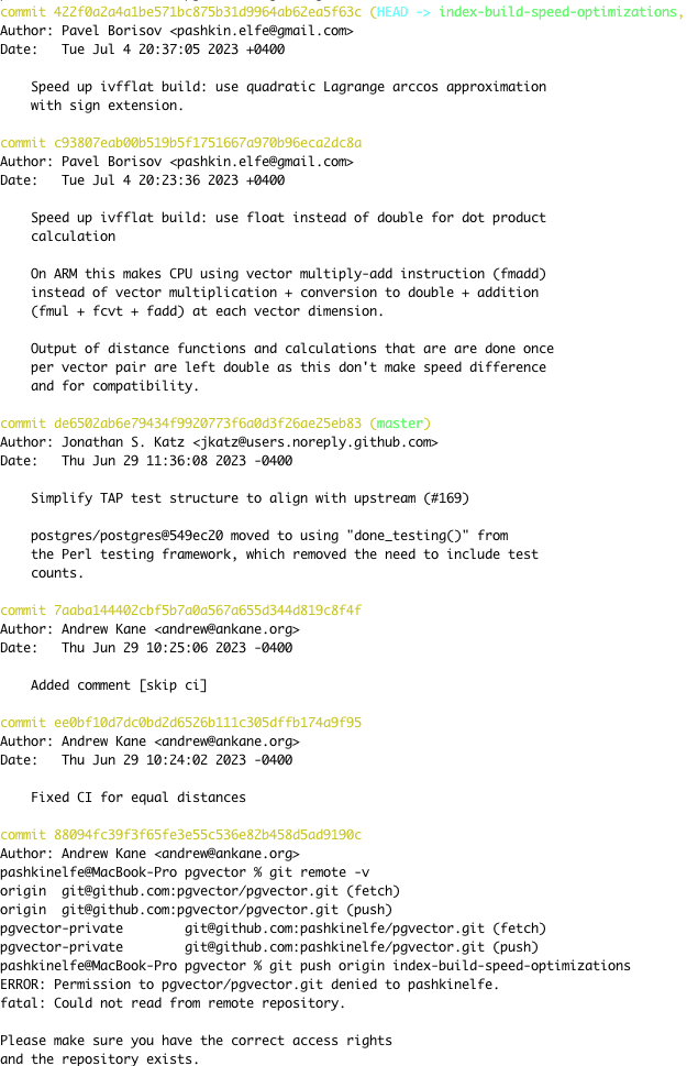 Patchset to speed-up ivfflat build · Issue #175 · pgvector/pgvector · GitHub
