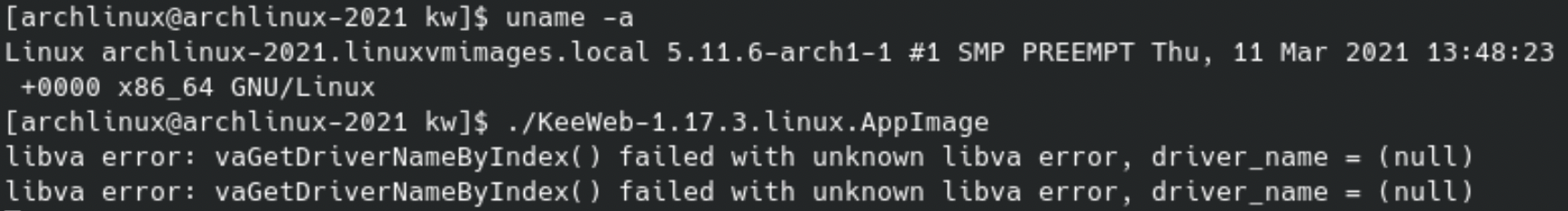 KeeWeb freezes on native Arch Linux installation. · Issue #1748 ...