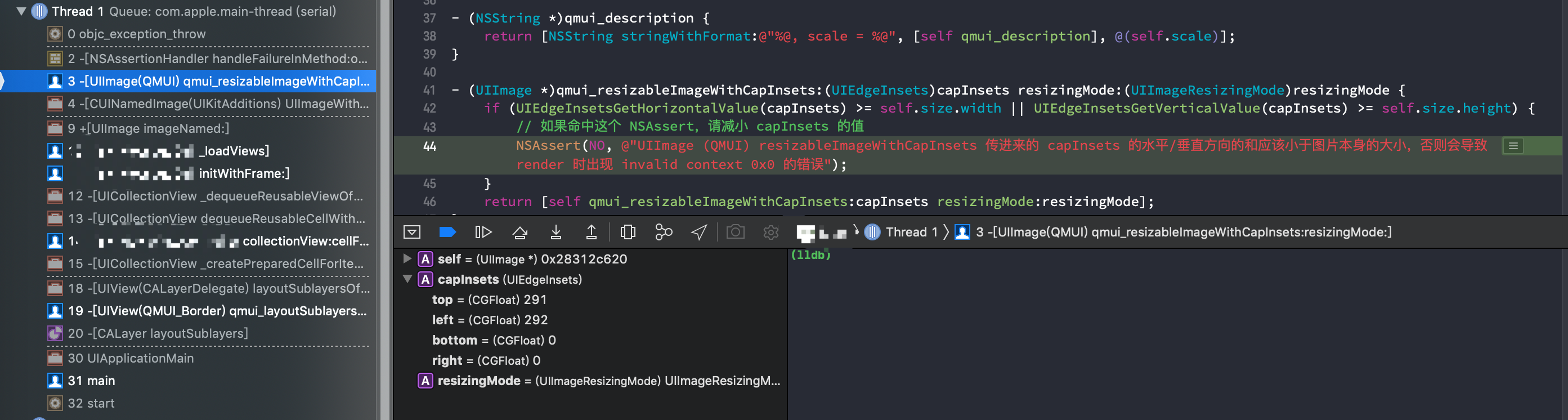 UIImage (QMUI) 内对 resizableImage 使用了错误的 capInsets 值进行提醒时，使用 NSAssert 不太恰当 · Issue #421 · Tencent ...