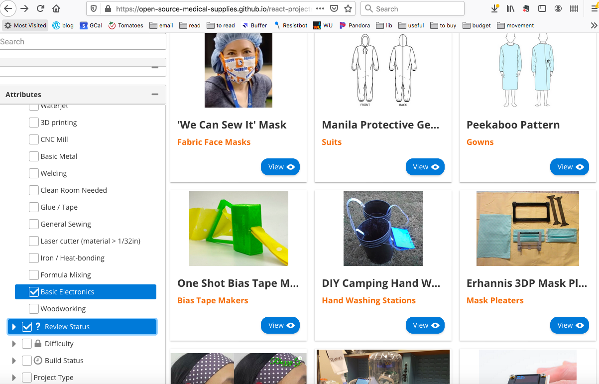 filter selection · Issue #6 · Open-Source-Medical-Supplies/react-projects-gallery · GitHub