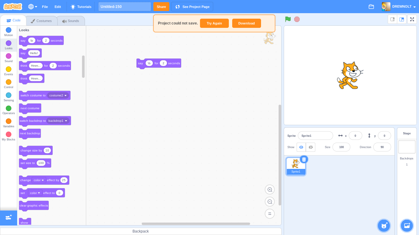 Project Doesnt Save When B Is Put In Any Text · Issue 4695 · Scratchfoundationscratch 