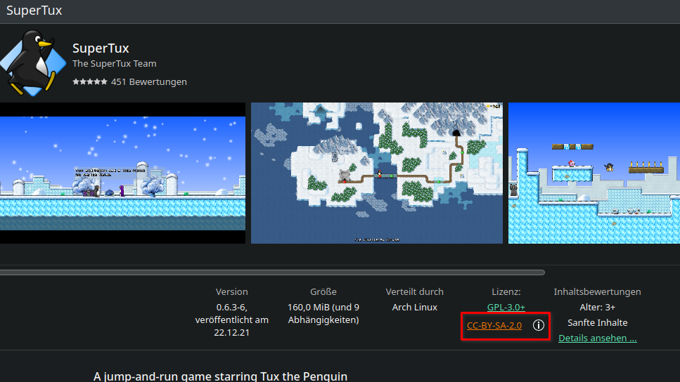 `CC-BY-SA-2.0` in `supertux2.appdata.xml` results in a proprietary software warning on KDE's ...