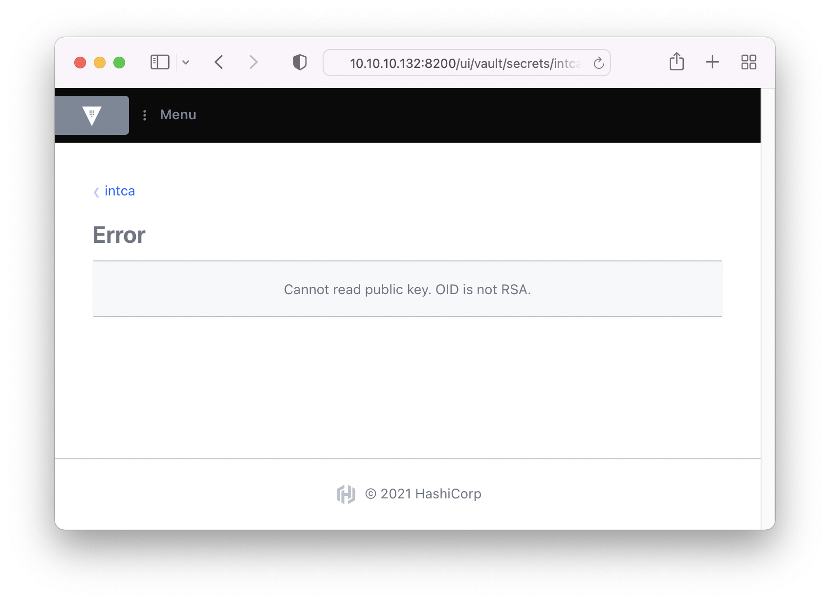 Web-UI errors with EC certs on PKI backend · Issue #13219 · hashicorp/vault · GitHub