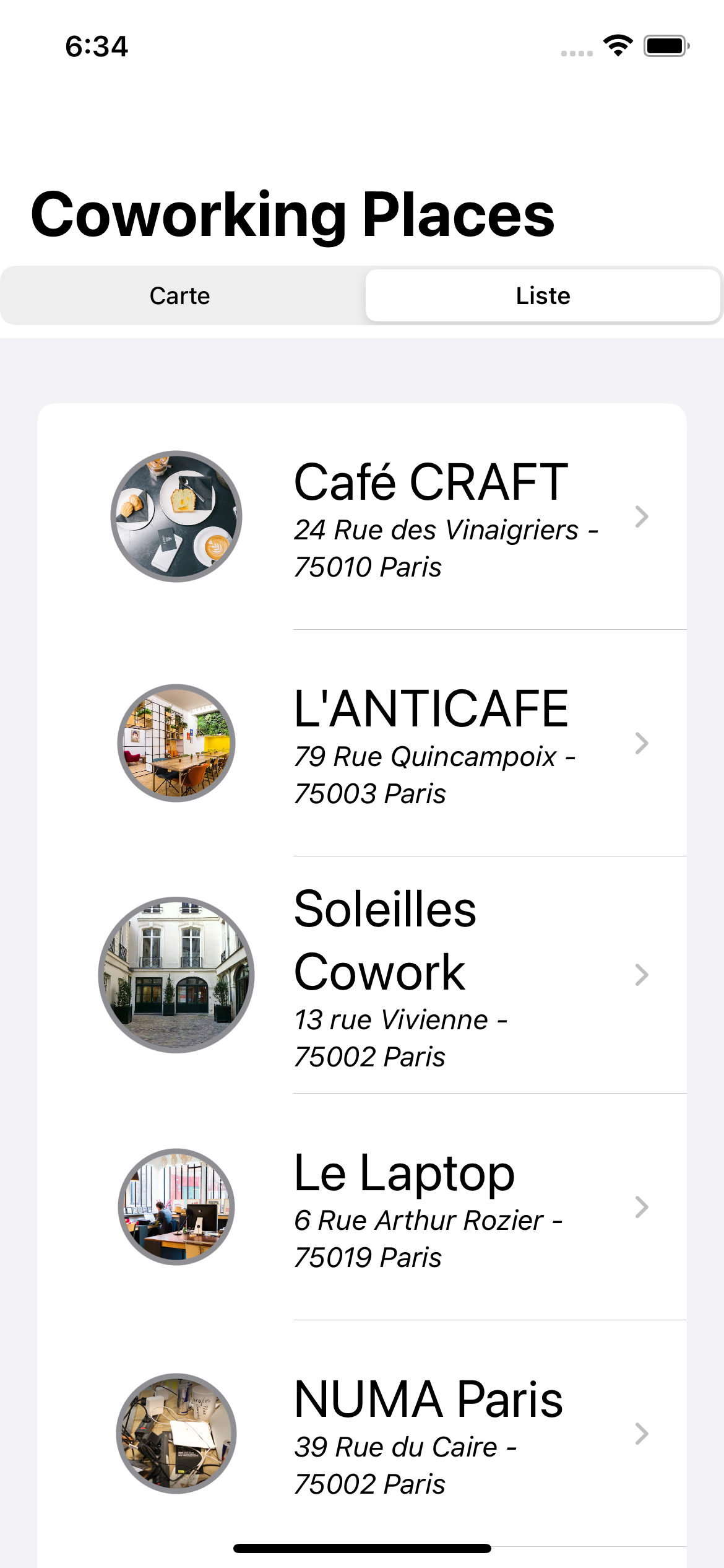 GitHub - nydina/CoworkingMap: A list of coworking places in Paris, use MapKit
