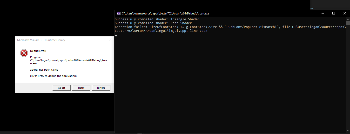 PushFont/PopFont mismatch only in debug configuration · Issue #6617 · ocornut/imgui · GitHub