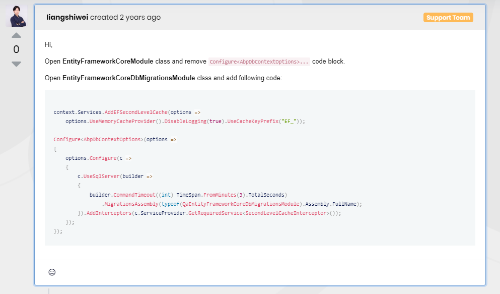 I can't use Second Level Cache with ABP · Issue #6672 · aspnetboilerplate/aspnetboilerplate · GitHub
