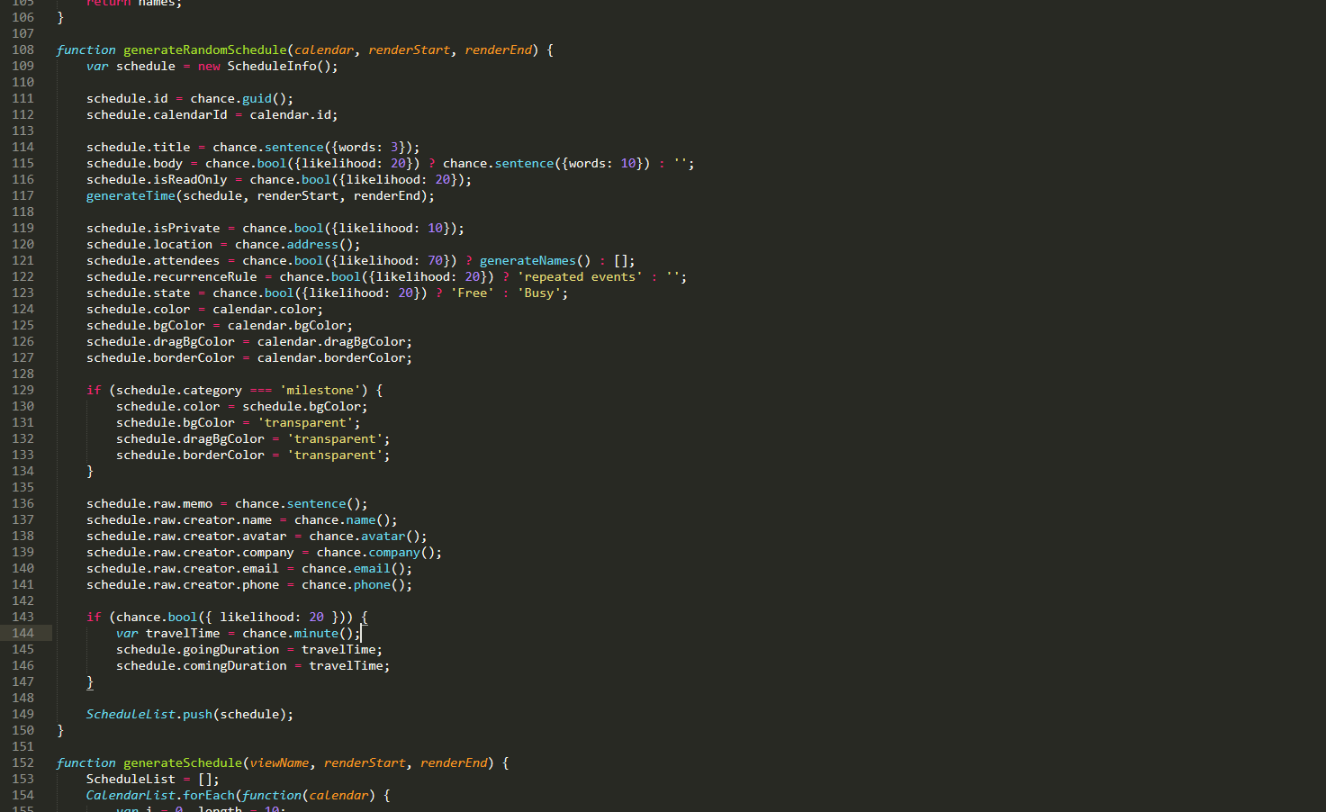 Is there any example on how to use the schedule from my own database ...