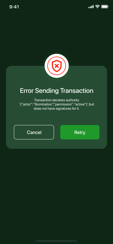 Retry Failed Transaction · Issue #1757 · JoinSEEDS/seeds_light_wallet · GitHub