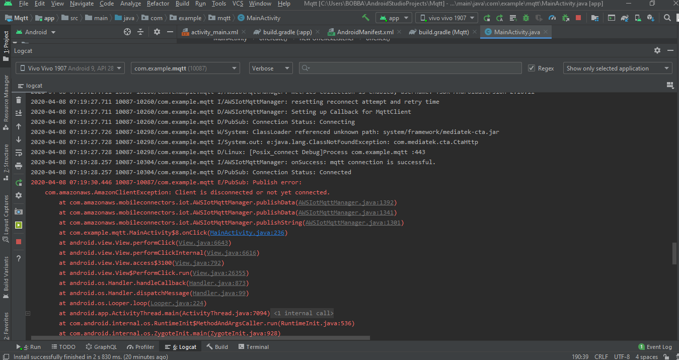 IOT Publish error · Issue #506 · aws-amplify/aws-sdk-android · GitHub IOT Publish error · Issue #506 · aws-amplify/aws-sdk-android · GitHub