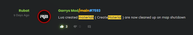 CreateMaterial cleanup does not work properly · Issue #4736 · Facepunch/garrysmod-issues · GitHub