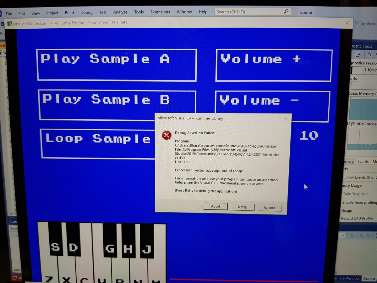 Access Violation error for olc sound pgex extension · Issue #115 · OneLoneCoder ...