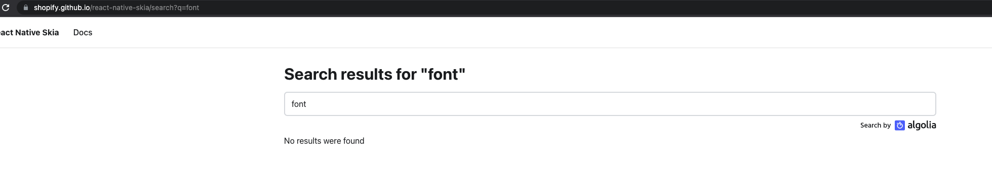 Doc search is not working · Issue #234 · Shopify/react-native-skia · GitHub