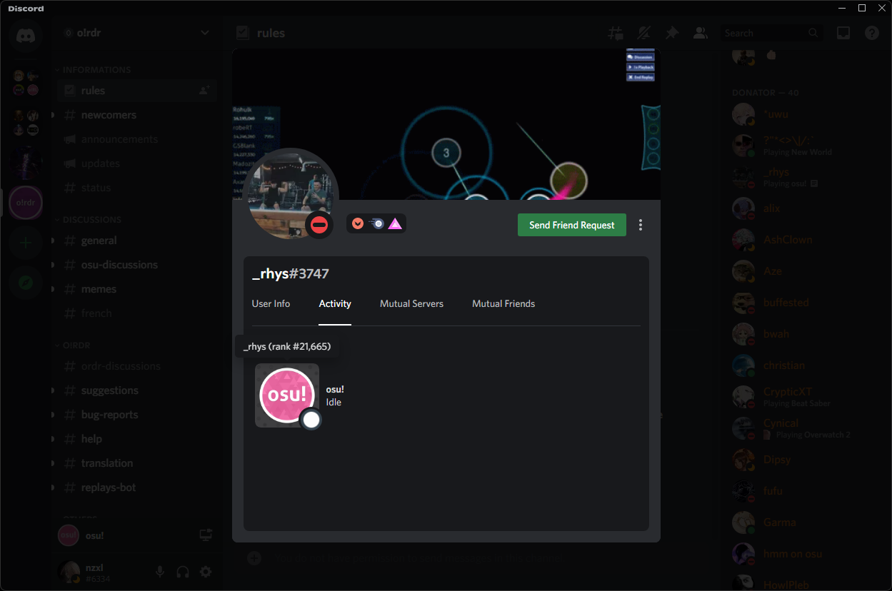 Discord RPC doesn't show any game data · ppy osu · Discussion #20821 ...