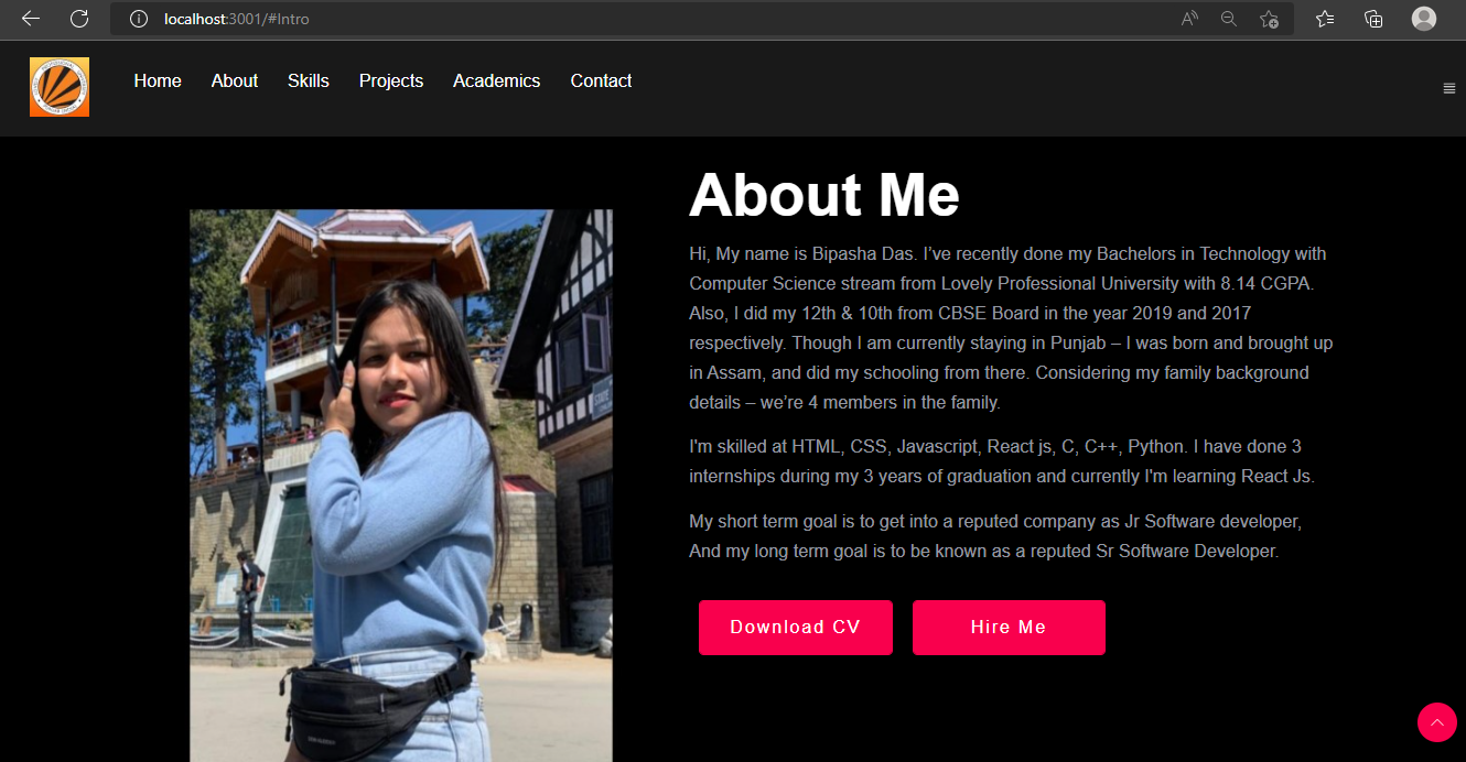 GitHub - bipasha04/My_Portfolio: My portfolio using React Js