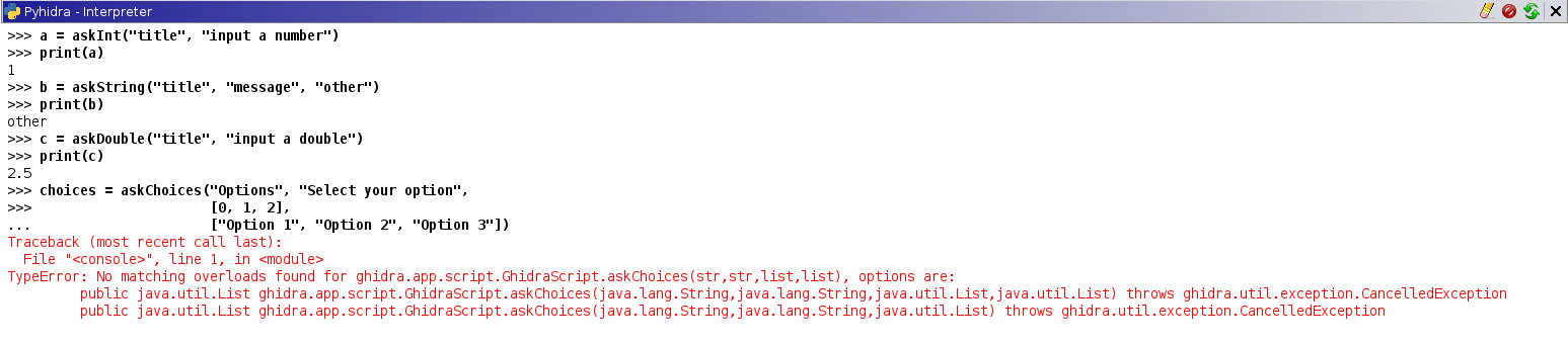 askChoices error python3.11 · Issue #27 · dod-cyber-crime-center/pyhidra · GitHub