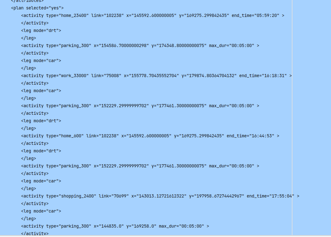 Provide Coordinate for Activity that Next Activity is Car, but MATSim Assigned the Activity on ...