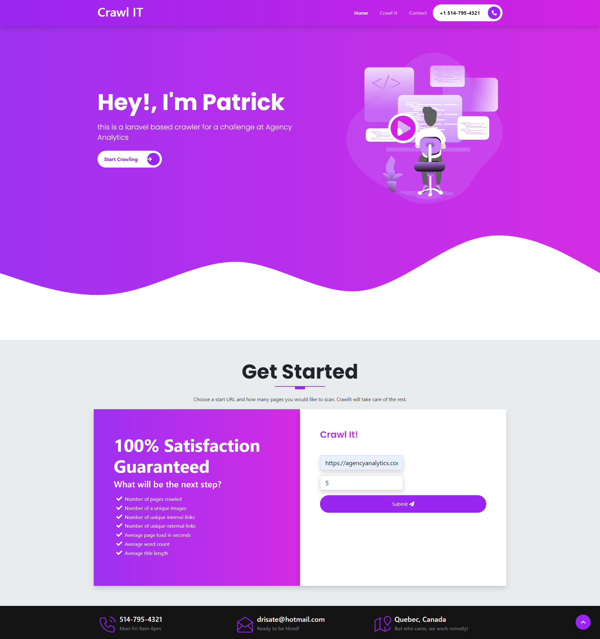 GitHub - broomcms/crawlit_challenge: Using PHP, build a web crawler to display information about ...