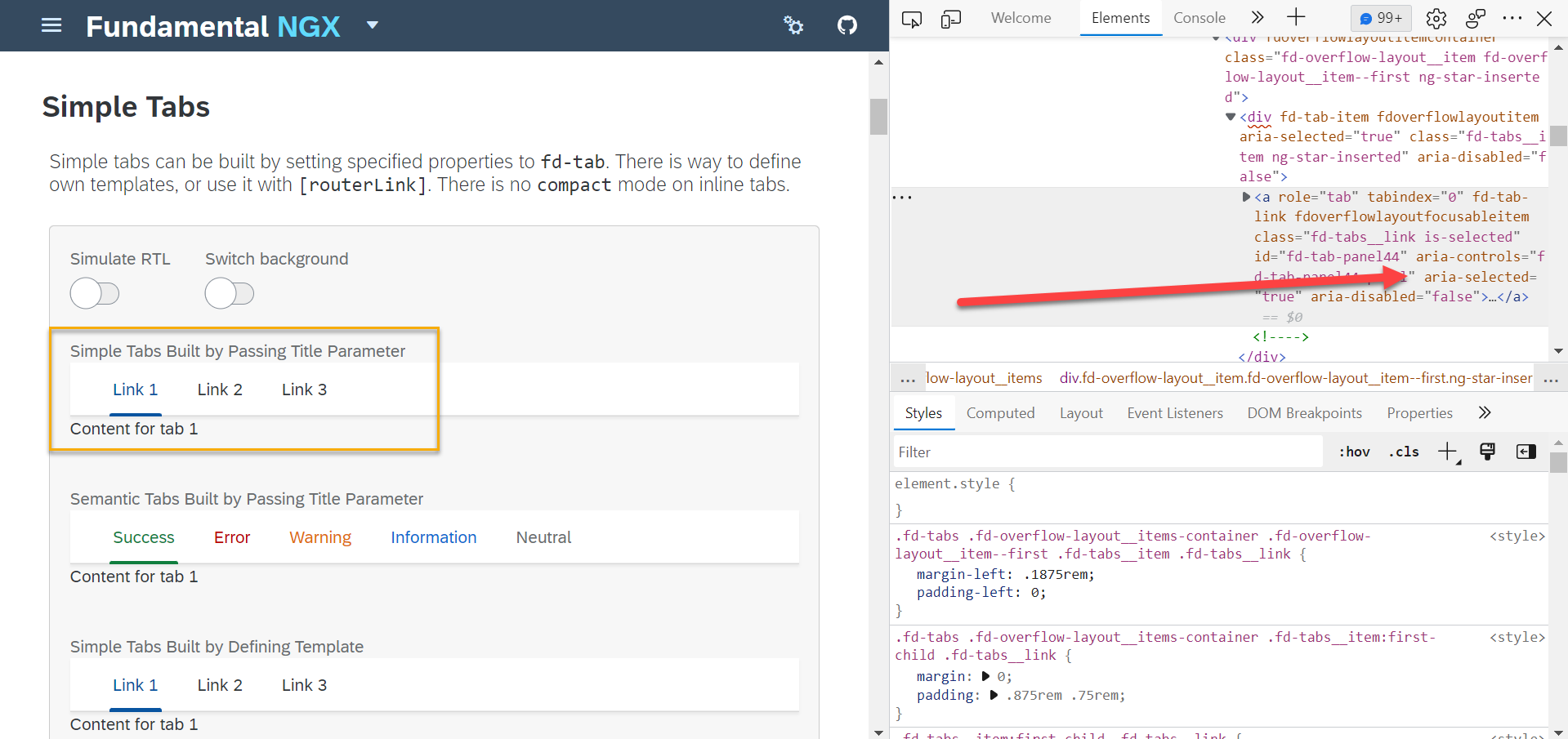 The Aria Selected Attribute Is Not Allowed On This Div · Issue 9026 · Sap Fundamental Ngx · Github
