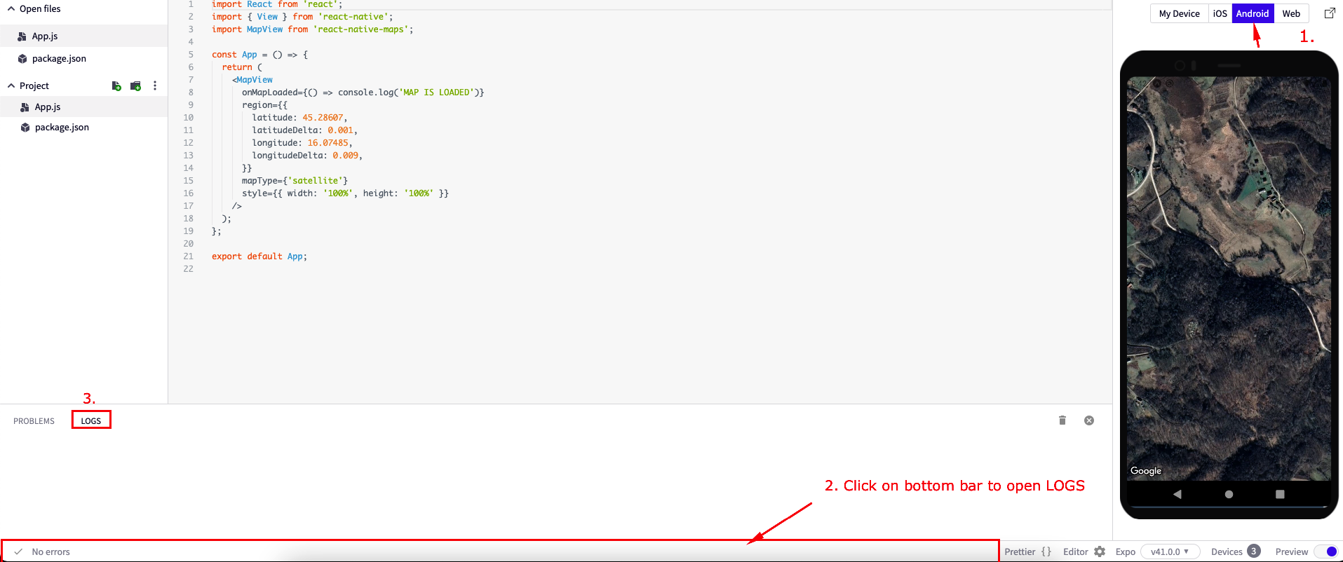 MapView - onMapLoaded is not called when initialRegion is set to specific values · Issue #3835 ...