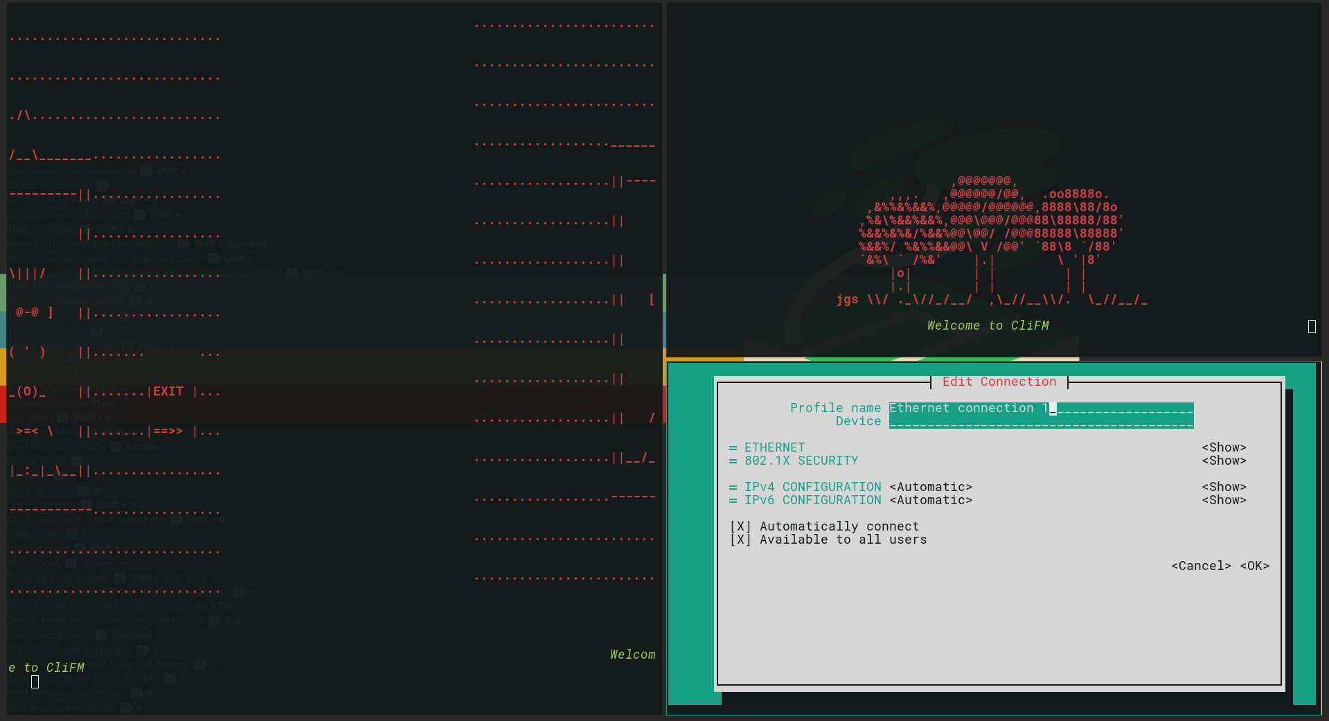 🐛 nmtui window from waybar doesn't scale · Issue #489 · manjaro-sway/manjaro-sway · GitHub