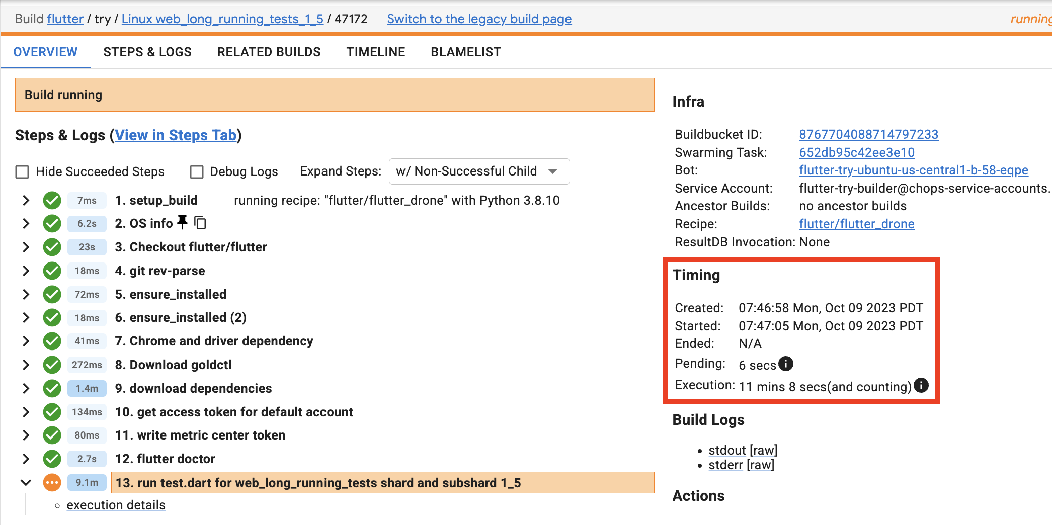 Differences between GitHub and LUCI queue/run times · Issue #136203 · flutter/flutter · GitHub