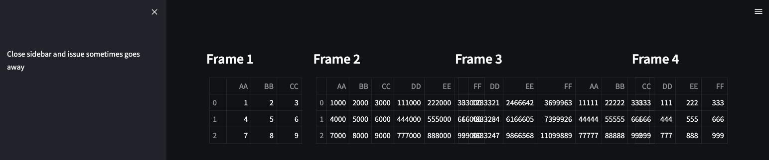 DataFrames in columns intermittently overlapping. · Issue #4914 · streamlit/streamlit · GitHub