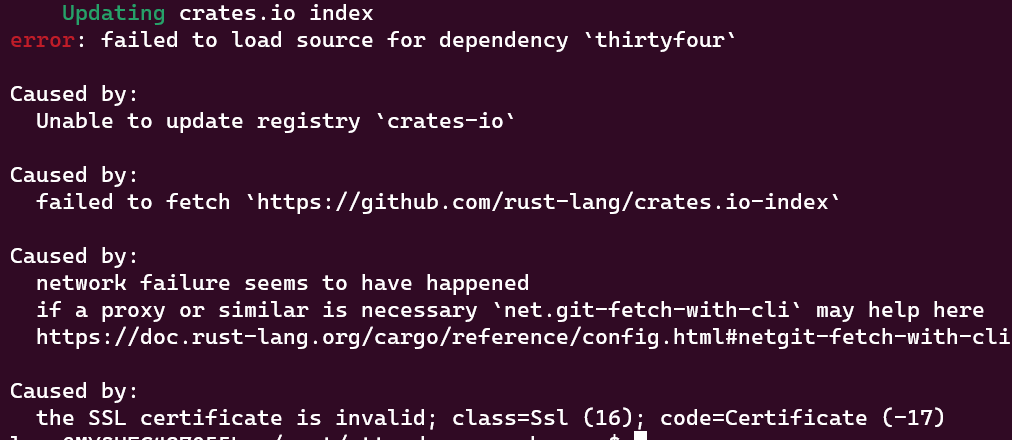 Ssl Error When Using Cargo Add In Wsl · Issue 100133 · Rust Langrust
