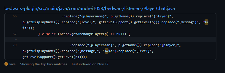 Chat format in spectator didn't work · Issue #224 · andrei1058/BedWars1058 · GitHub