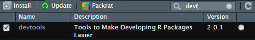 `devtools` not found using GUI package buttons even though installed ...
