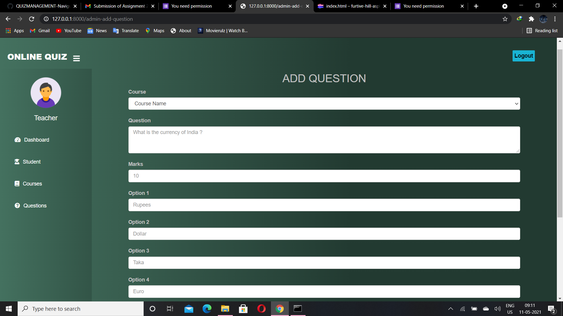 GitHub - nitish666666/QUIZMANAGEMENT-Navigus-assignment: Navigus assignment of quiz