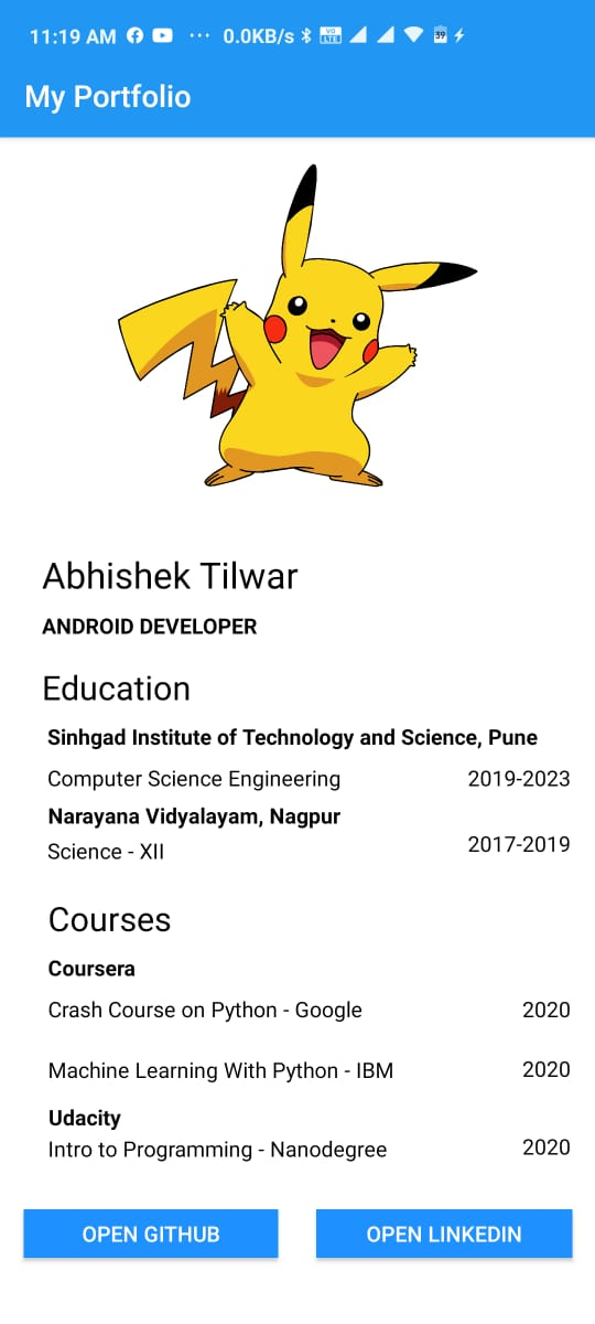 GitHub - AbhishekTilwar/Basic-Portfolio-App