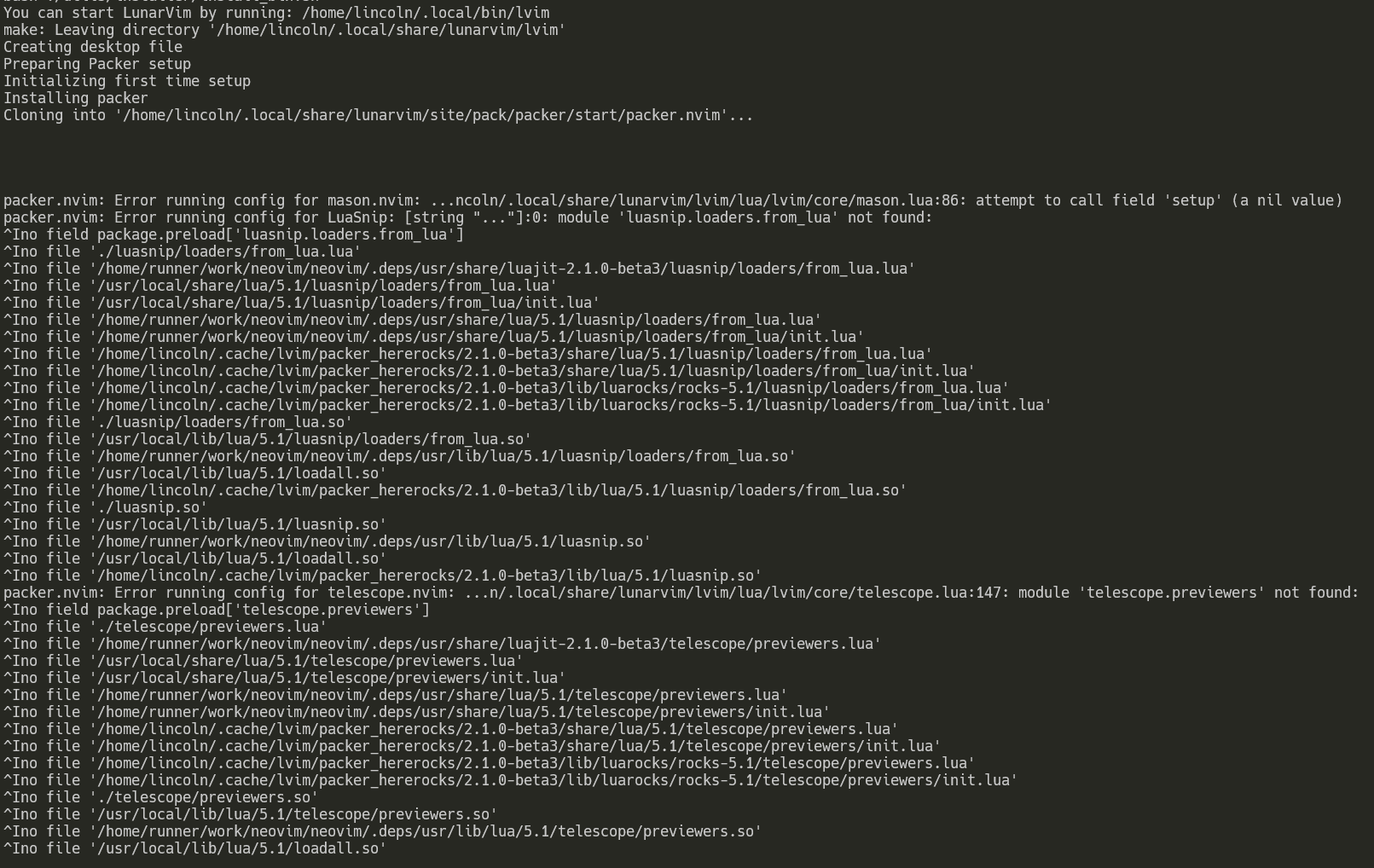 Error on Lua packages when using ASDF. · Issue #3775 · LunarVim/LunarVim · GitHub
