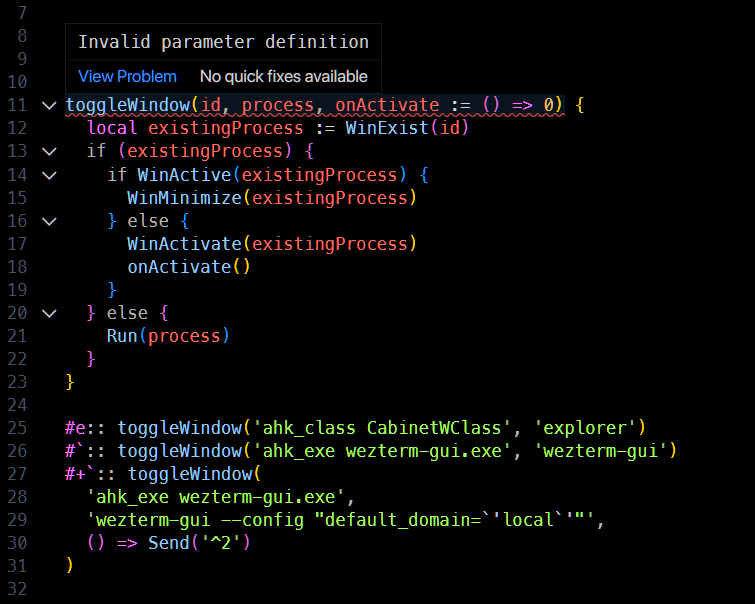 Extension does not recognize arrow functions as valid default parameters · Issue #112 · thqby ...