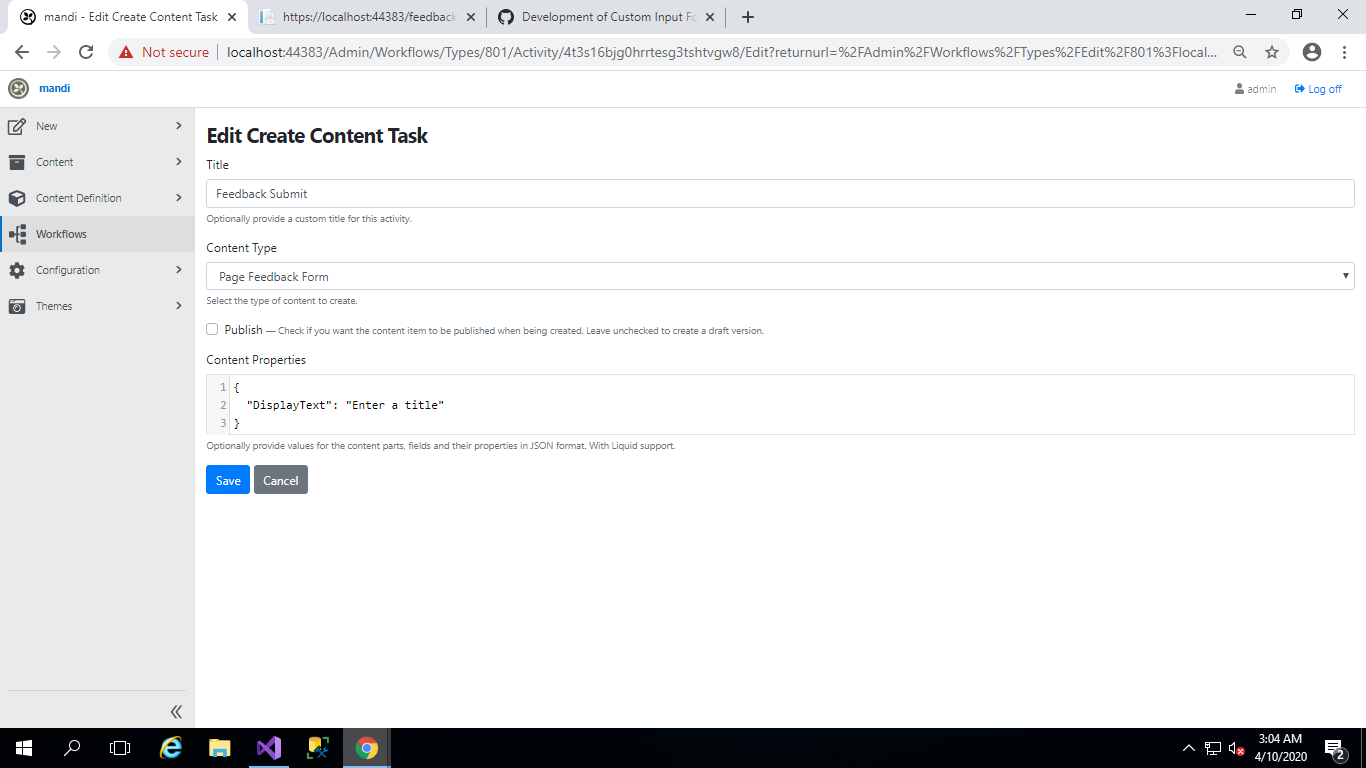 Development of Custom Input Forms · Issue #5889 · OrchardCMS/OrchardCore · GitHub