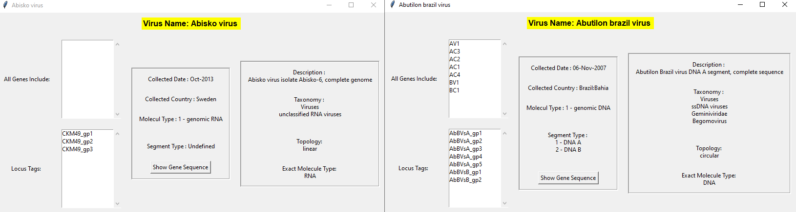 GitHub - mecitpmk/Virus-Analyser: This Software builted for seeing viruses genome diagrams ...