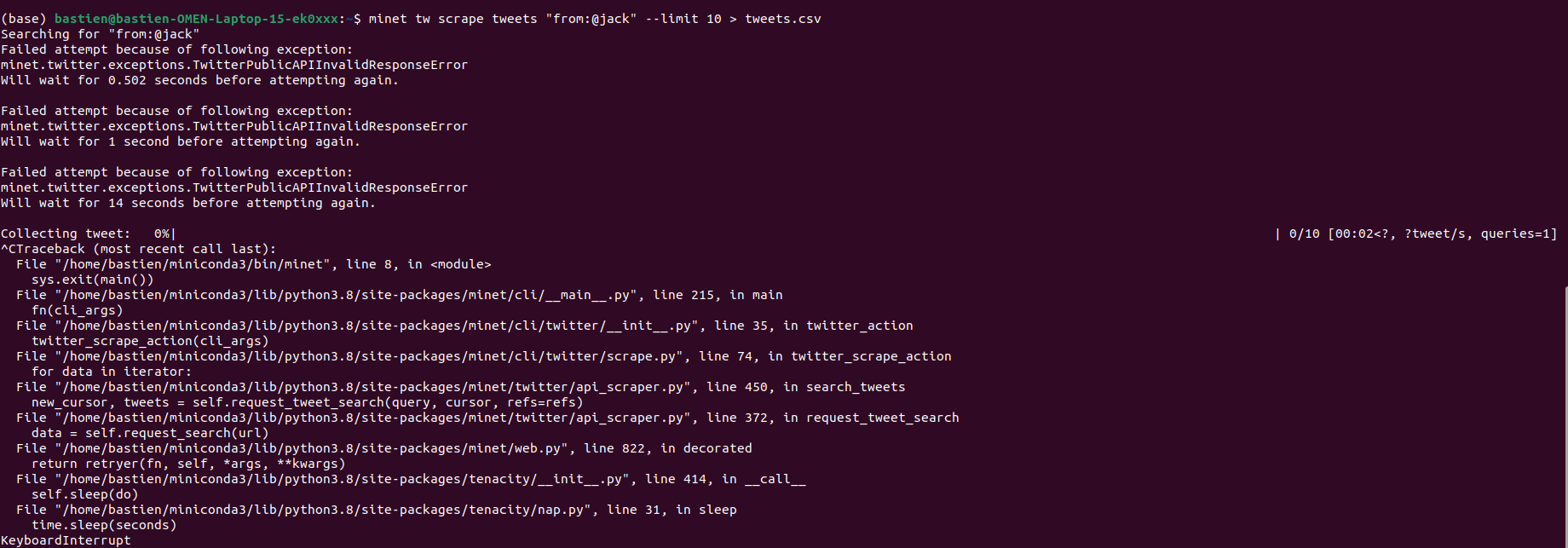 Twitter scraper recent problems · Issue #525 · medialab/minet · GitHub