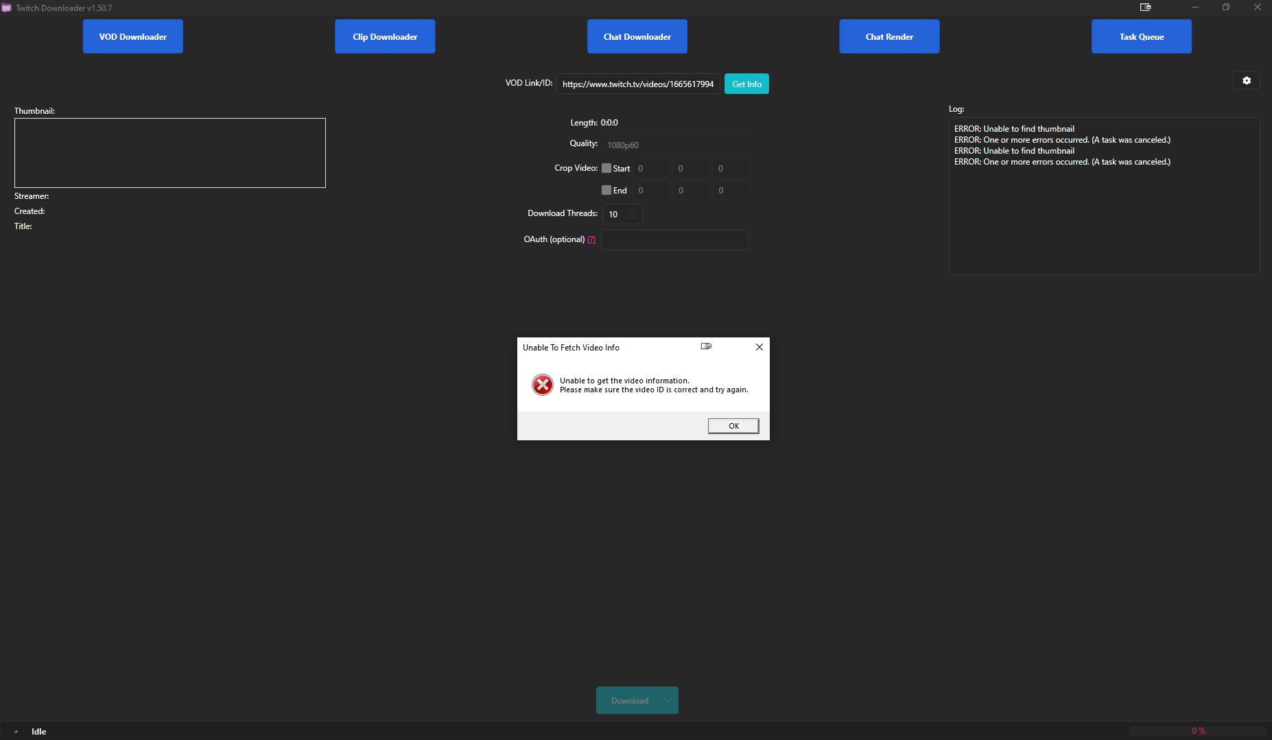 Unable to fetch windows them · Issue #444 · lay295/TwitchDownloader · GitHub