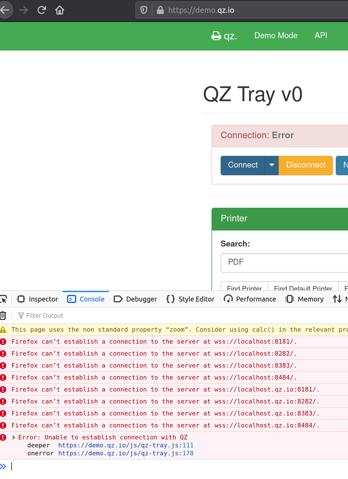 Firefox blocks localhost cert unless user goes to https://localhost:8181 and manually accepts ...