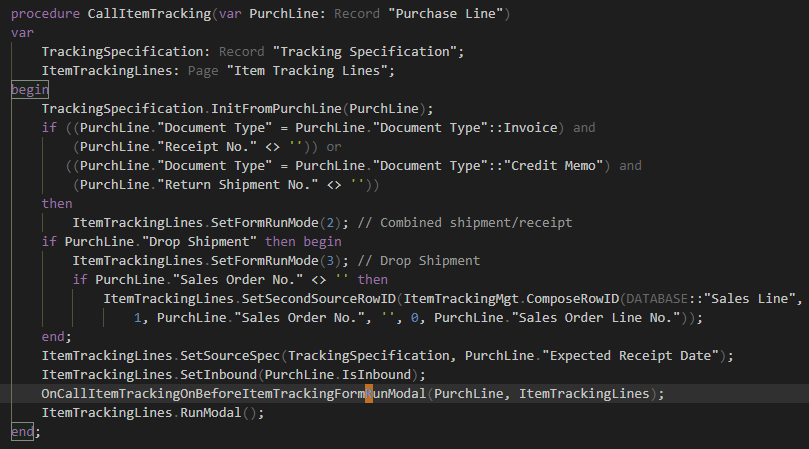 Event Parameter Request Codeunit 99000834 Purch Line Reserve