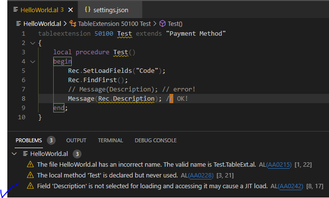 Accessing non-loaded field, or other table's field, without Rec prefix makes ...