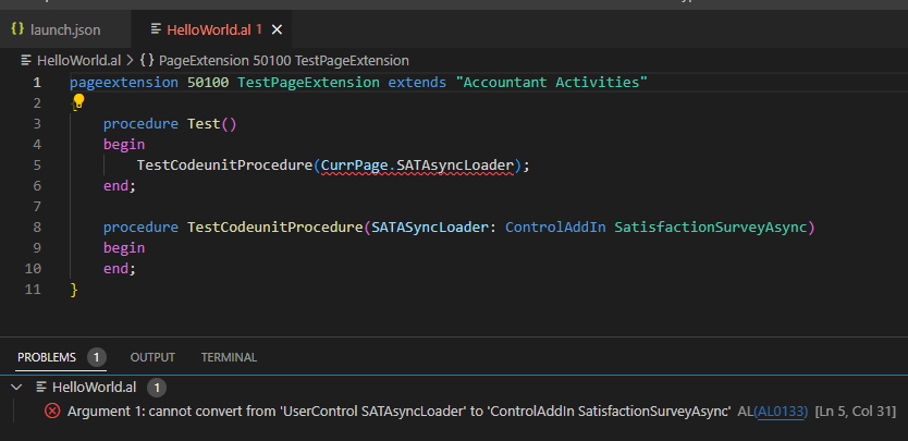 ControlAddIn/usercontrol in page loses its actual type when referenced in a pageextension ...