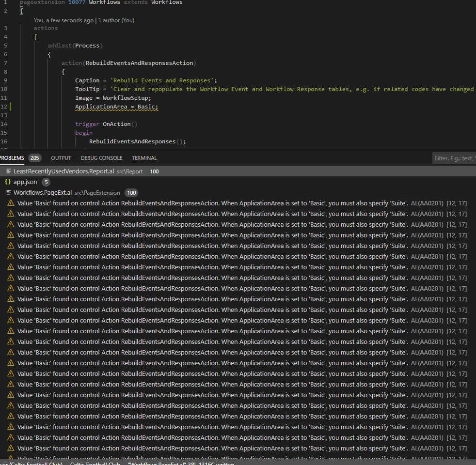 ApplicationArea warning AA0201 is spuriously reported multiple times per affected field/control ...