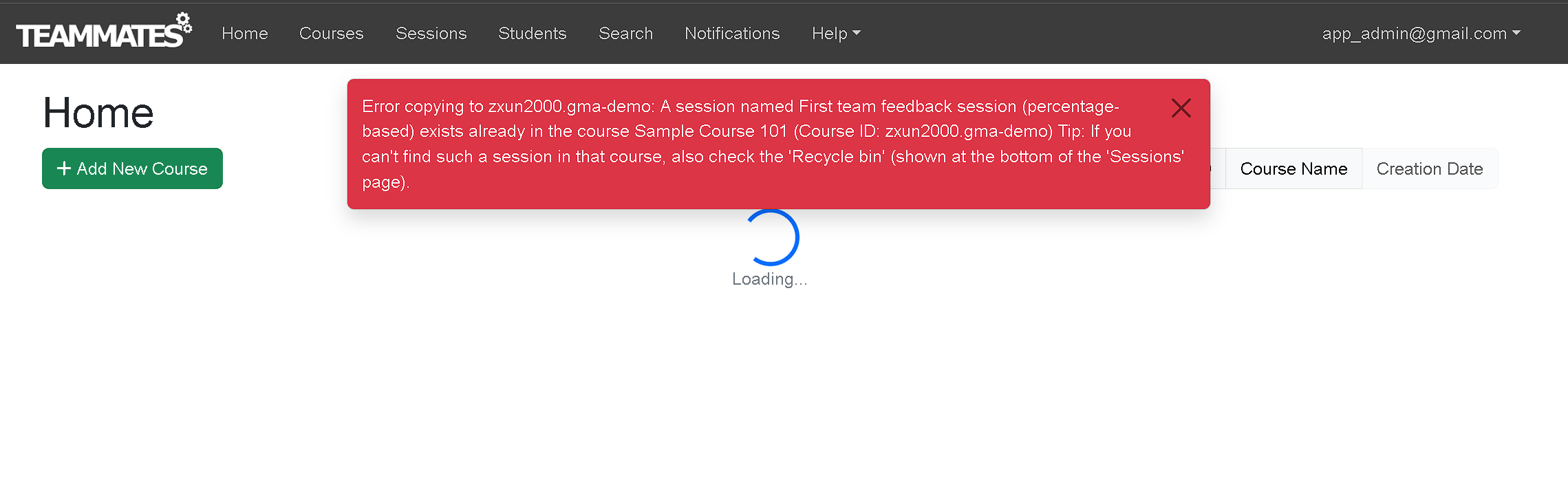 Instructor home page loads forever if attempt to copy a feedback sessions fail · Issue #12507 ...