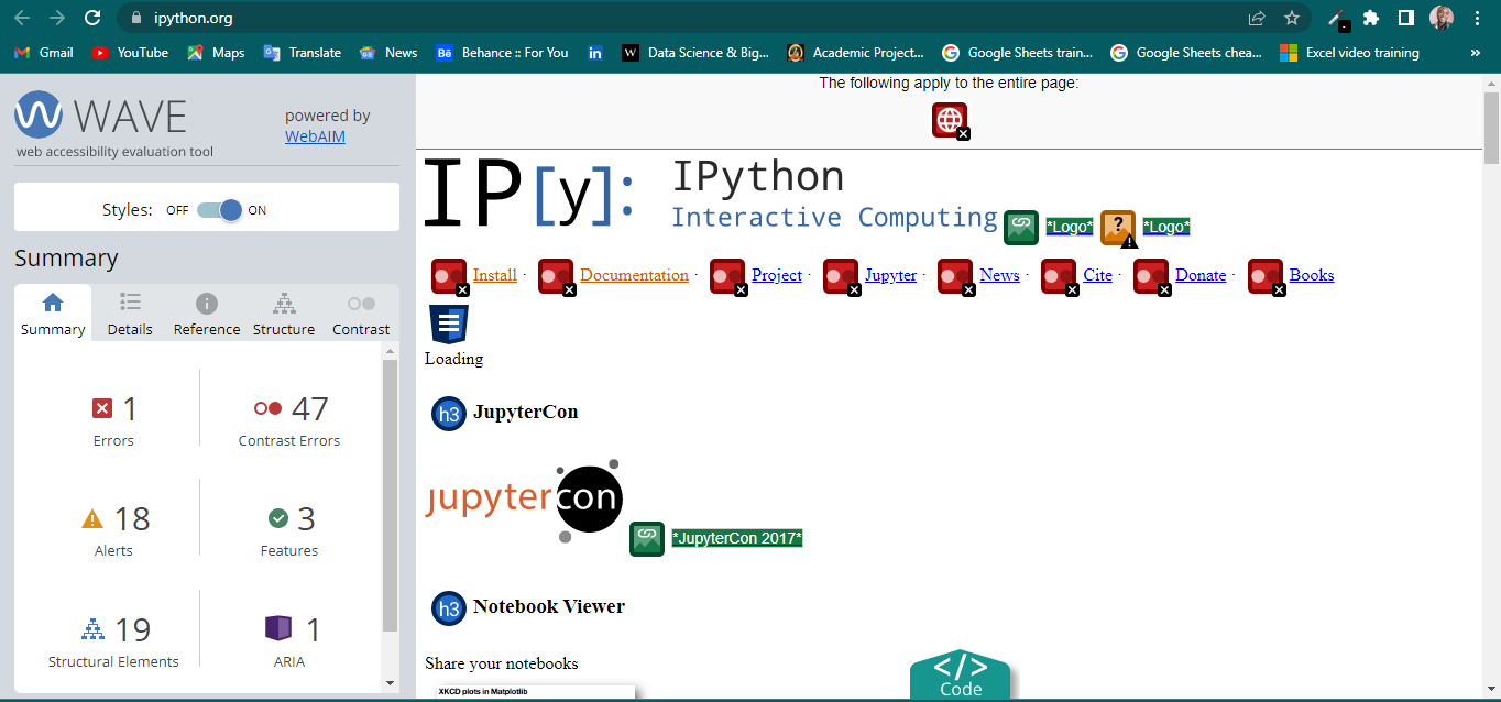 Accessibility: ipython.org · Issue #95 · jupyterhub/outreachy · GitHub