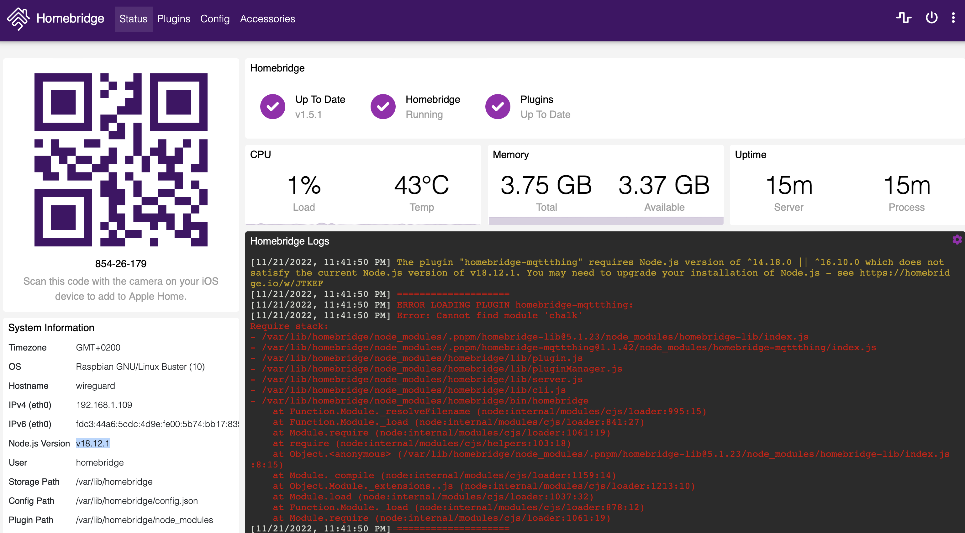 Support for NodeJS 18 · Issue #596 · arachnetech/homebridge-mqttthing · GitHub